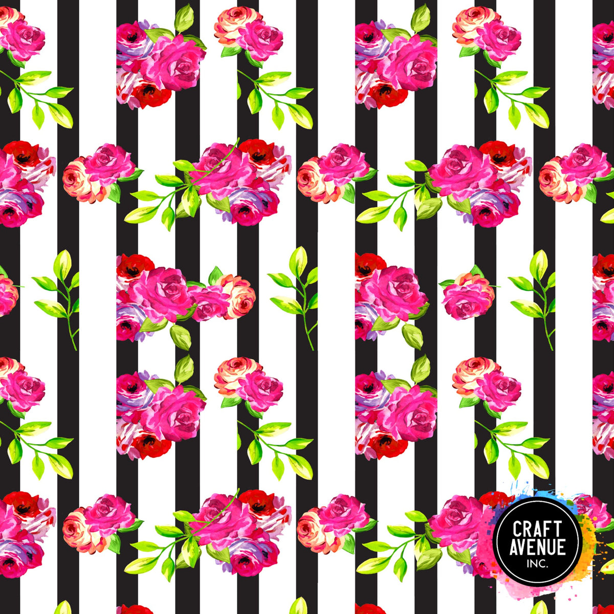 Floral Stripes HTV - CLEARANCE – Craft Avenue Ltd.
